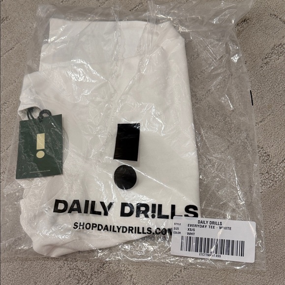 Daily Drills | Tops | Daily Drills White Tee With Black Logo | Poshmark